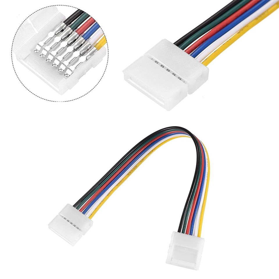 6 pin led Connector,LED Light Strip Connector for RGB CCT 12 mm Wide ...