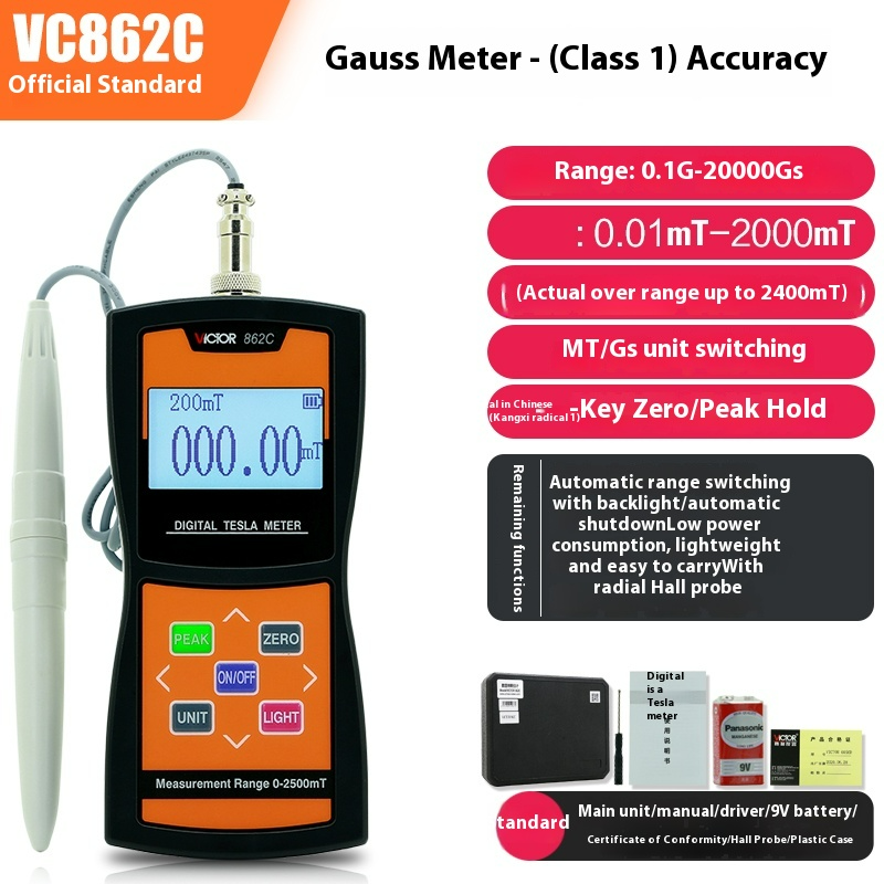 Magnetism Magnetic Strength Tester High Precision Tesla Meter Flux ...