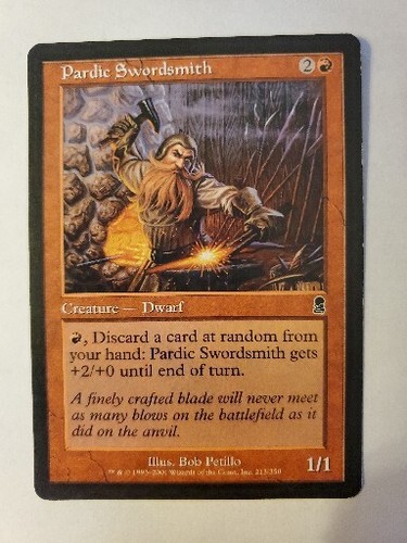 MTG Magic The Gathering Card Pardic Swordsmith Creature Dwarf Red ...
