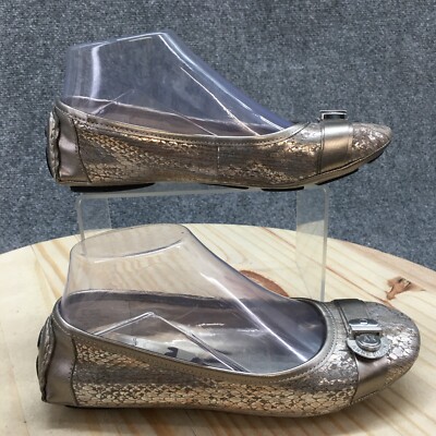 Anne Klein Shoes Womens 6 M Beech Casual Slip On Ballet Flats Metallic ...