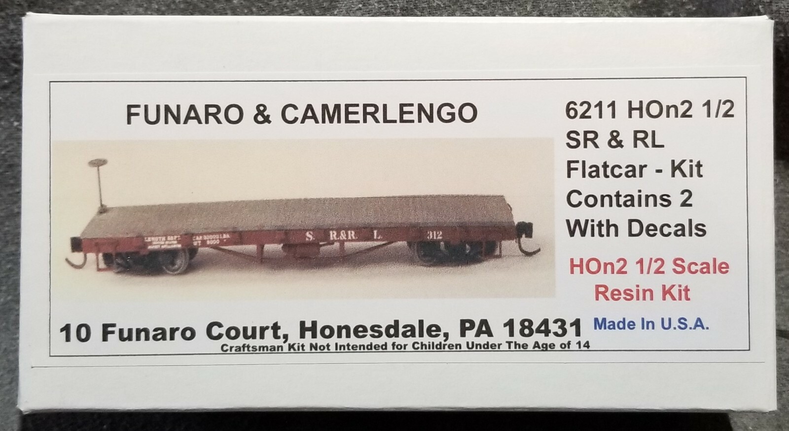 Funaro F&C 6211 HOn2-1/2 HOn30 SR&RL Sandy River Rangeley Lakes Flatcar ...