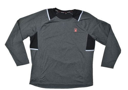 Spyder Men's T Shirt Long Sleeve Gray Crewneck Size L ProW B Polyester ...