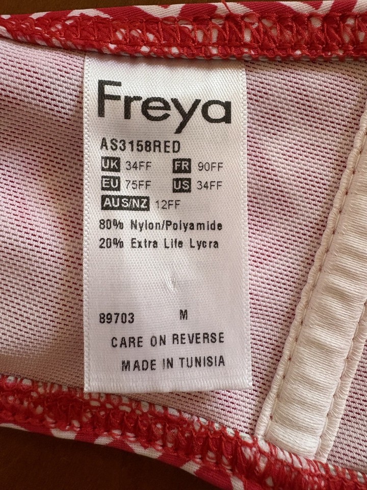 NWT Freya Riviera Swim Underwire Bikini Top UK 34FF US 34H Bralette Red ...