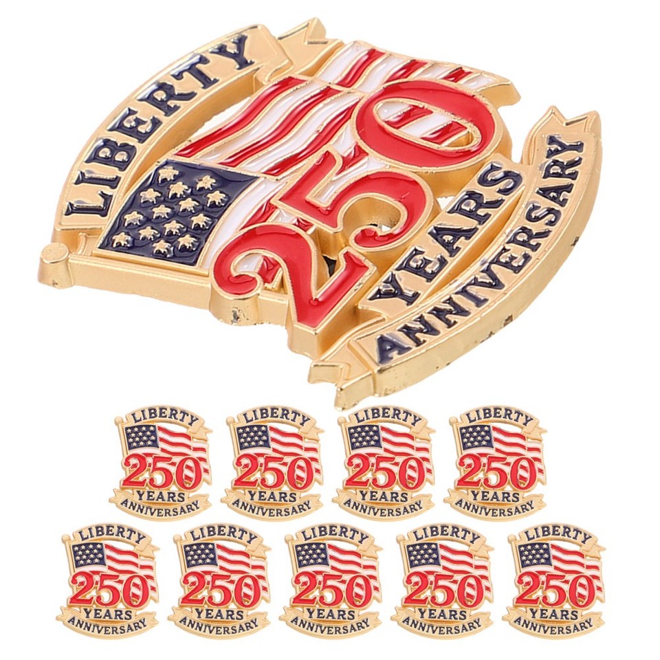 10pcs American Flag Pins: Independence Day Lapel Pins - America 250th ...