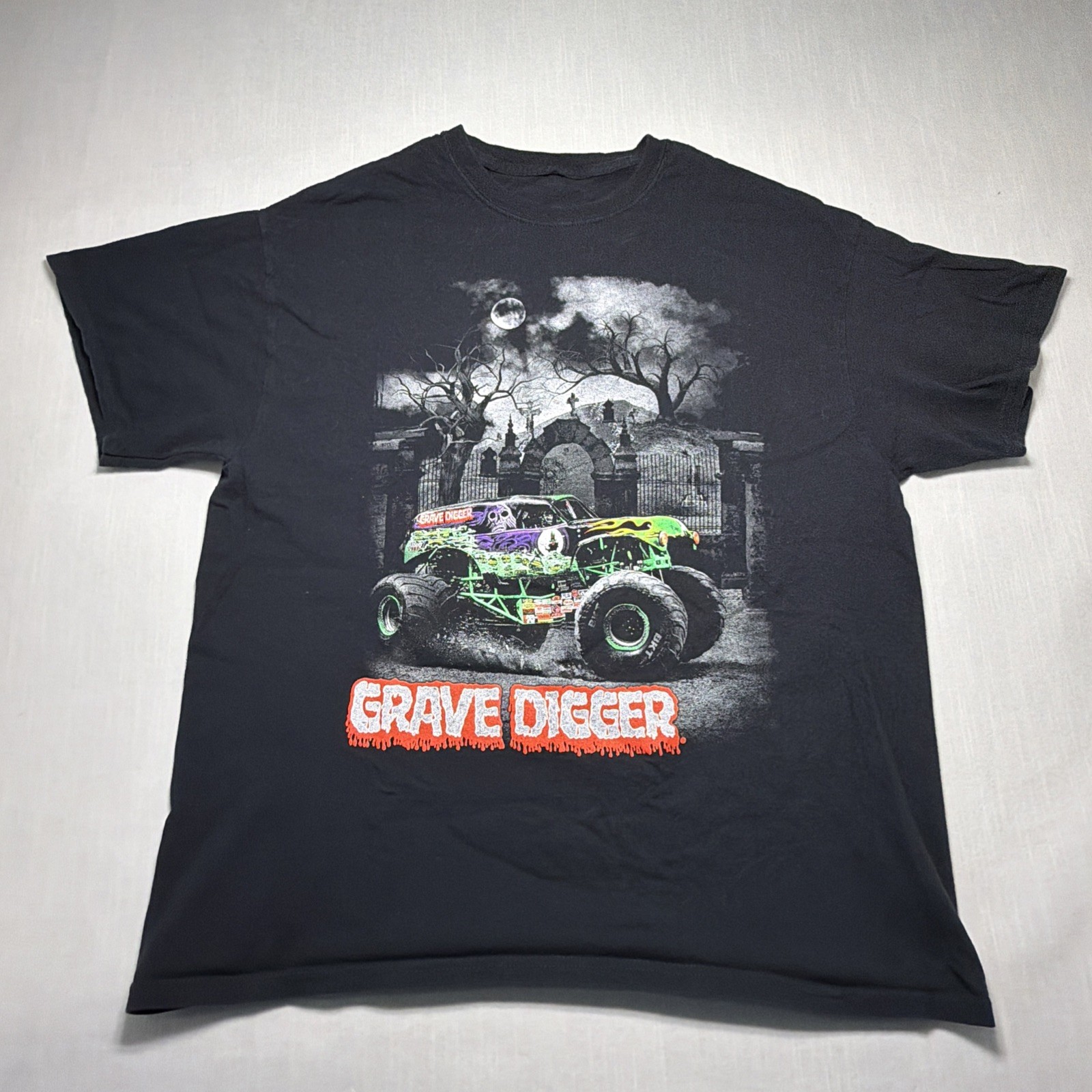 Monster Jam Grave Digger Haunted Graveyard Graphic Bl… - Gem