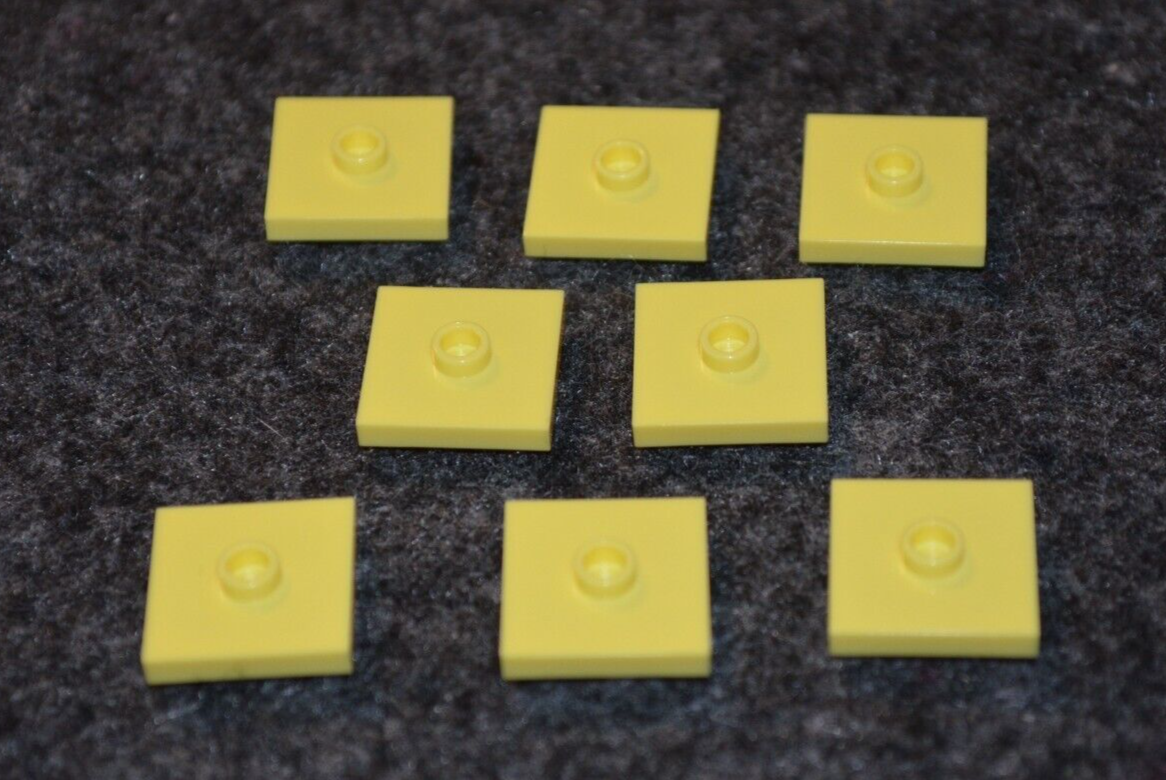 (8) 2x2 Cool Yellow Tile with Center Nub / Jumper Brick ~ New Lego ...