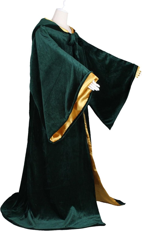 Velvet Wizard Robe with Satin Lined Hood and Sleeves | eBay