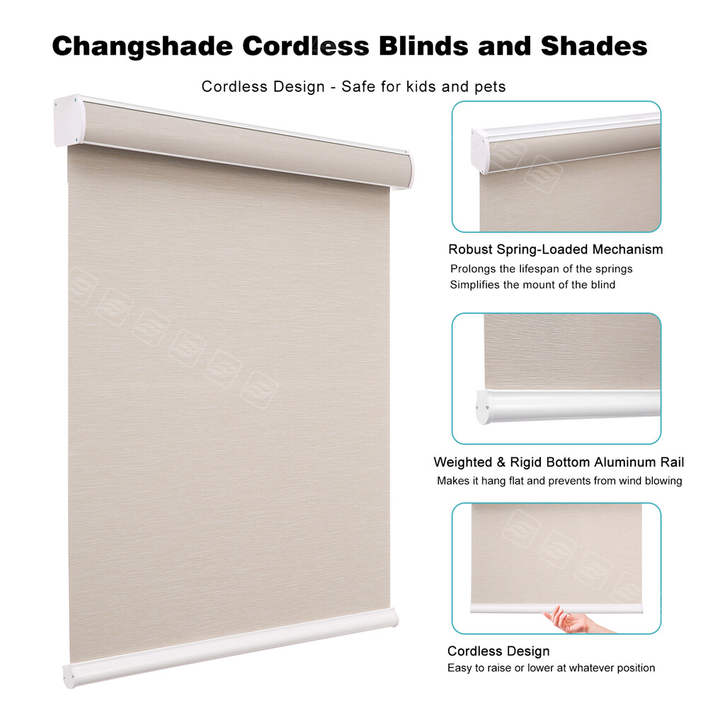 Changshade Cordless & Sun Screen Roller Shades Solar Roller Window Shades | eBay