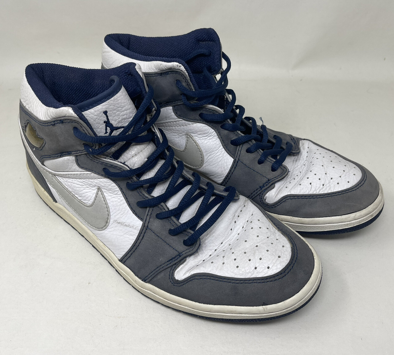 2001 NIKE AIR JORDAN 1 RETRO + WHITE METALLIC SILVER … - Gem