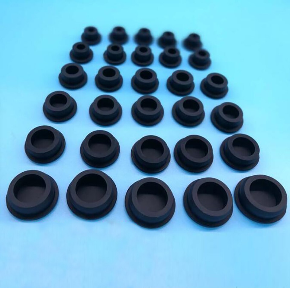 Black Silicon Rubber Hollow Plugs Stopper End Cap Bungs Insert Seals ...