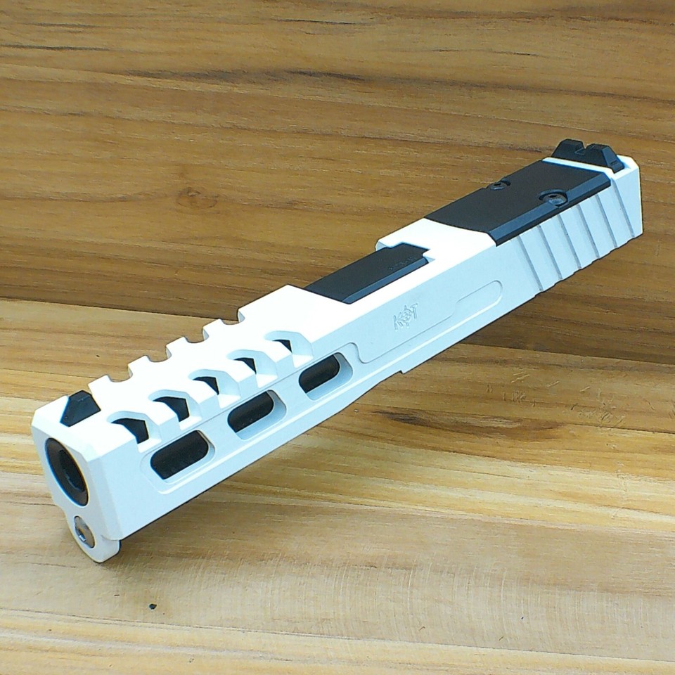 Glock 19 19X Complete Slide GEN5 WHITE RMR RAPTOR CUT Black Barrel | eBay