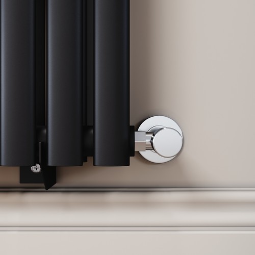 Vertical Radiator Double Black Oval Column Modern Tall Upright Rads ...