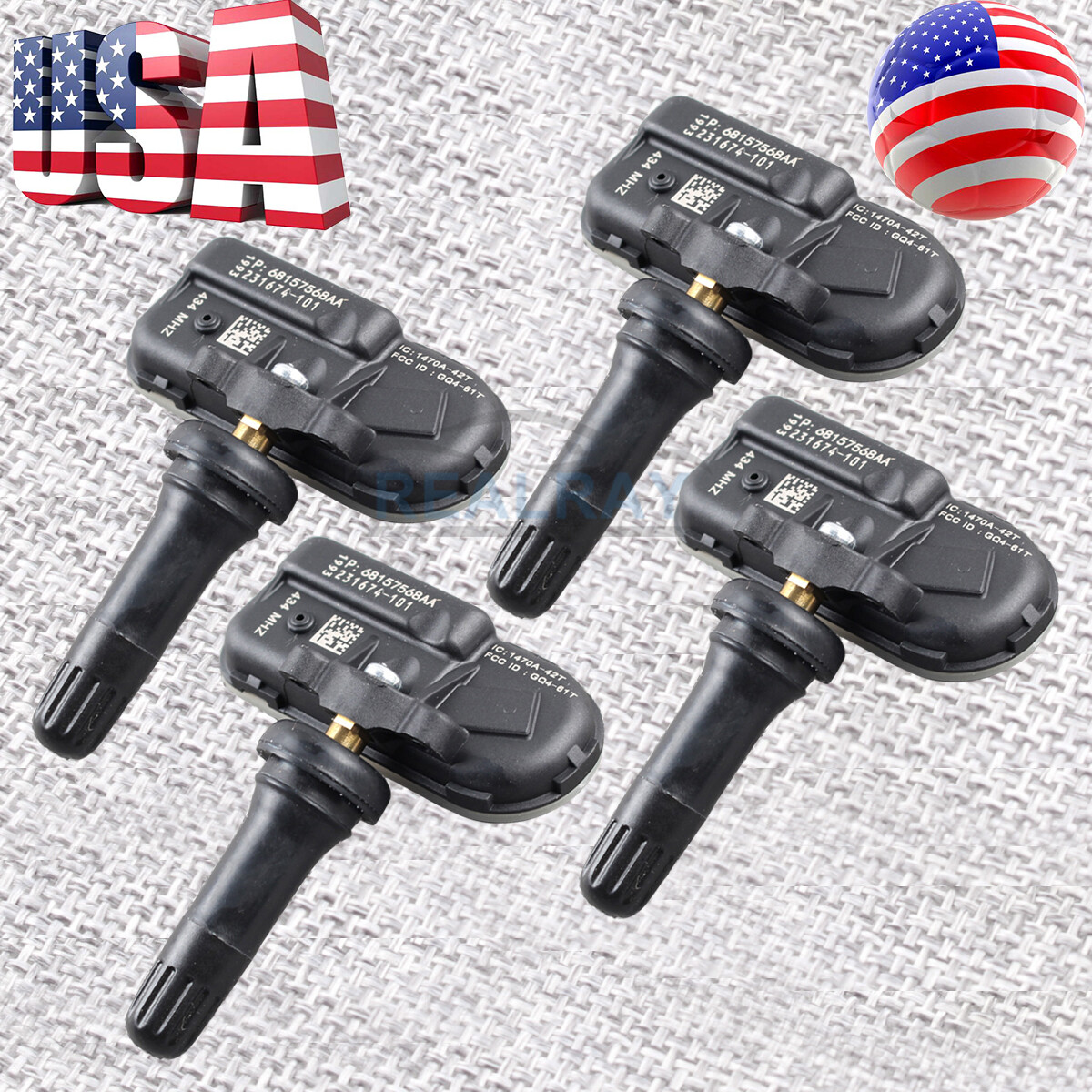 NEW For 2014-2019 Jeep Dodge RAM Tire Pressure Moniter Sensor TPMS Set ...