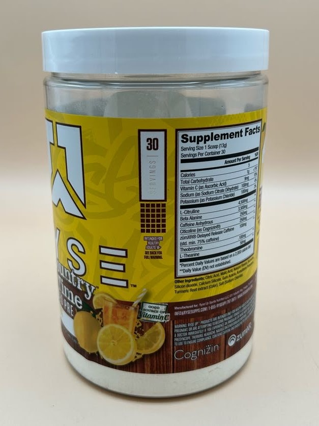 RYSE Loaded Pre-Workout Country Time Lemonade 13.8 oz - 30 Serv Exp ...