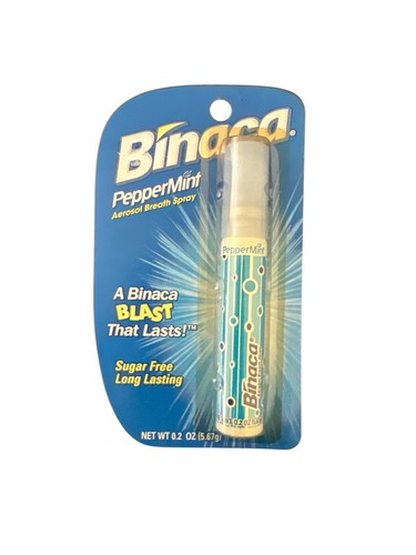 Binaca Peppermint Aerosol Breath Spray Sugar Free 0.2 Oz New | eBay