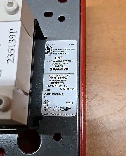 GE EDWARDS EST SIGA-278 DUAL ACTION FIRE ALARM PULL STATION bmc | eBay