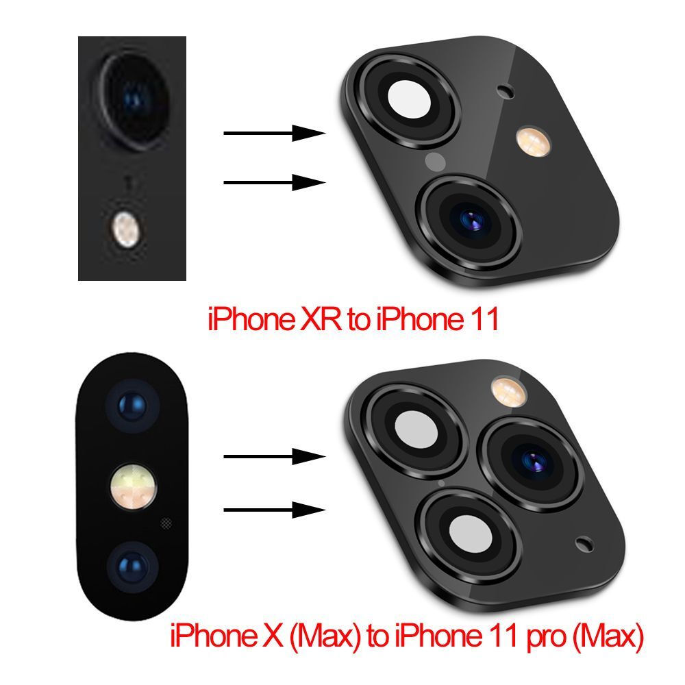 XR X to iPhone 11 Pro Max Fake Camera Lens Sticker Seconds Change Cover ...