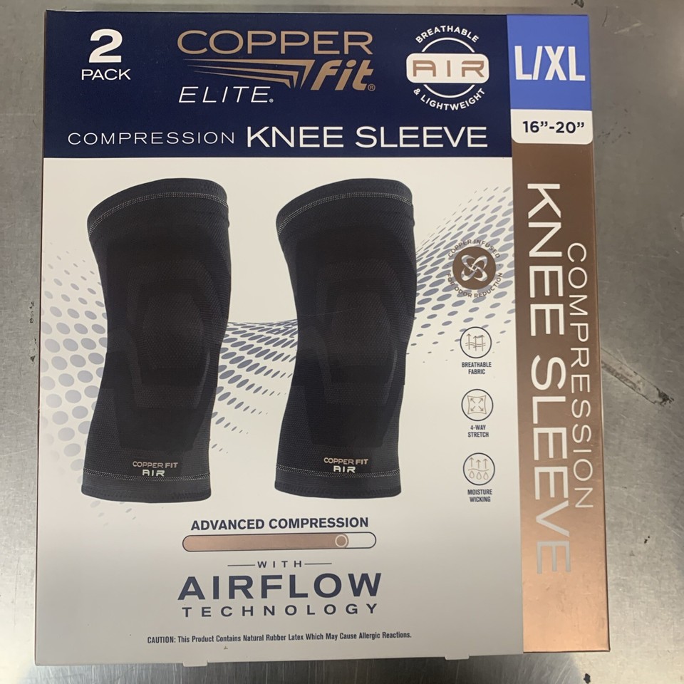 Copper Fit Elite Air Compression Knee Sleeve, 2 Sets L/XL (16"-20") | eBay