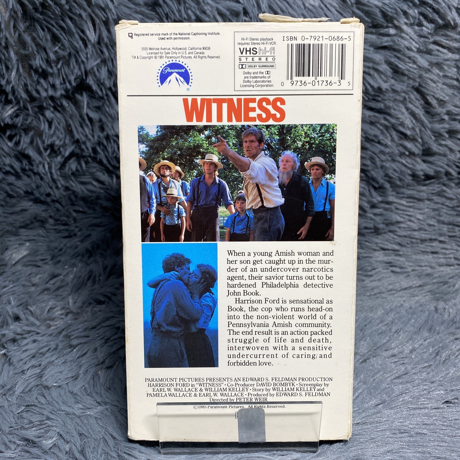 Witness VHS VCR Video Tape Used Movie Kelly Mcgillis Harrison Ford Film ...