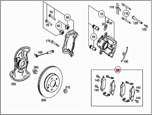 Genuine MERCEDES C204 S204 W204 C-CLASS W204 Ts disk brake pad ...