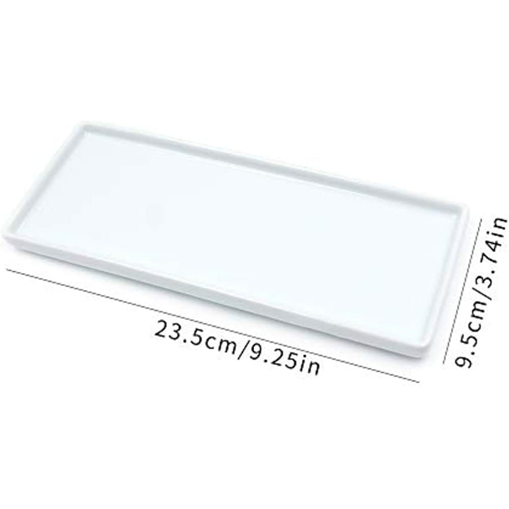 Floatant Ceramic Candle Tray Small Rectangle,Bathroom White Tray ...