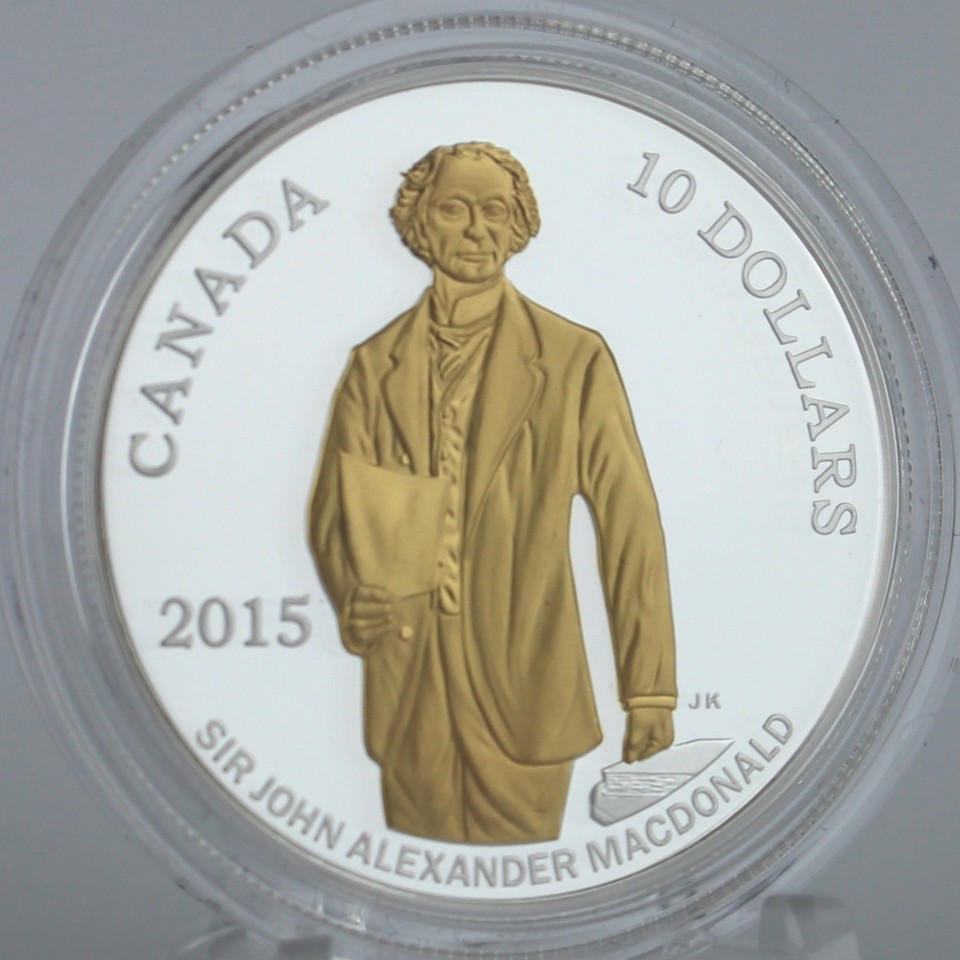 2015 $10 Sir John A. Macdonald 200th Birth Anniversary 1/2 oz Silver ...