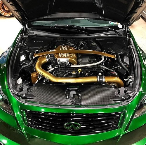 エンジンカバー G37カーボンファイバーラジエーターカバークーペ2008 2013 IPLサイトシールドIn1224100 G37 ...