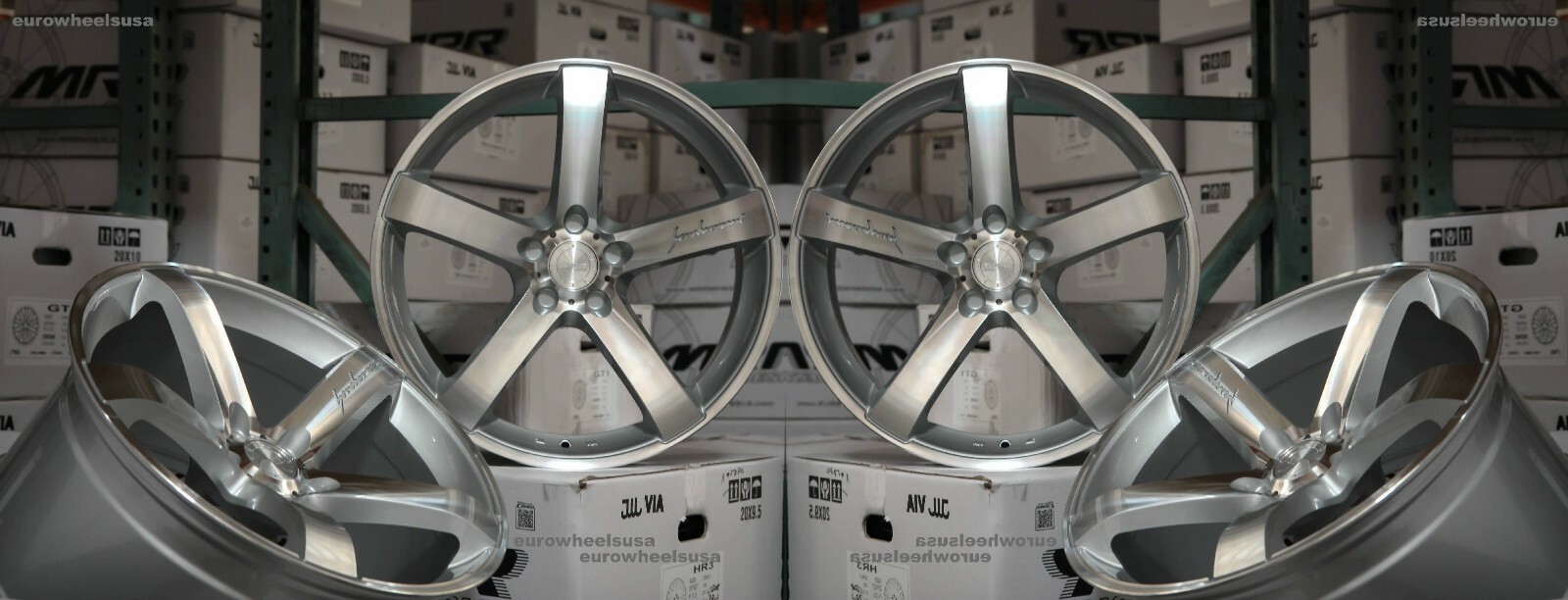 19" MRR VP5 Silver Machined Wheels 19x8.5 +45 / 19x9.5 +45 5x112 Rims ...