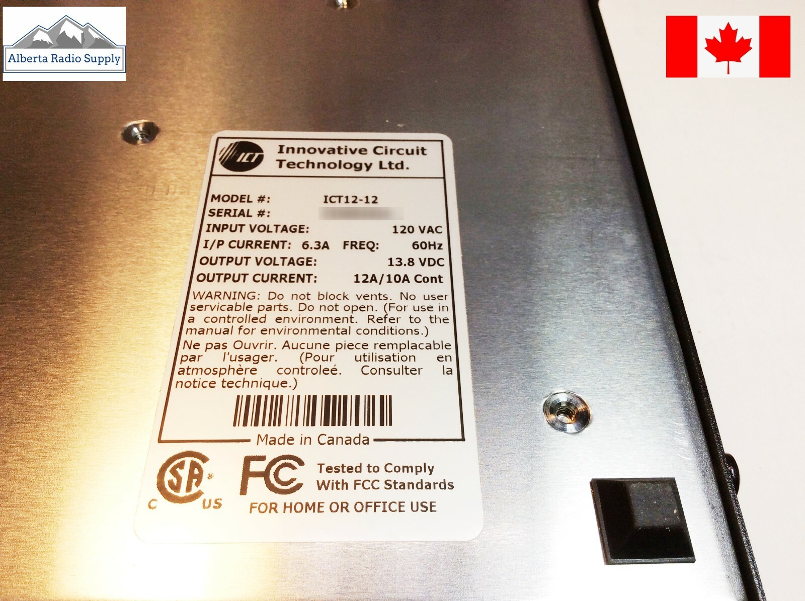 ICT 12-12 12V 12 Amp Power Supply *Ships from Canada* 2-Way Radio Power ...