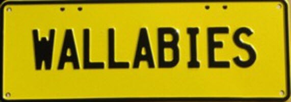 WALLABIES RUGBY Number Plates Tin Metal Vanity Sign Wall license plate ...