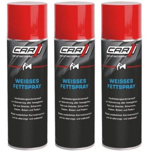 3 x 300 ml CAR1 Weißes Fettspray Kettenspray Sprühfett weiß Fett Spray ...