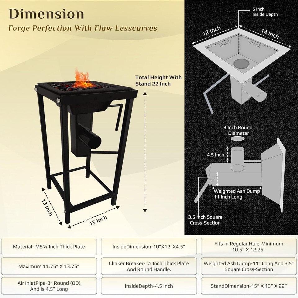 Blacksmithing Welded Firepot Coal Forge 10 x12 Inch Blacksmith Forging ...