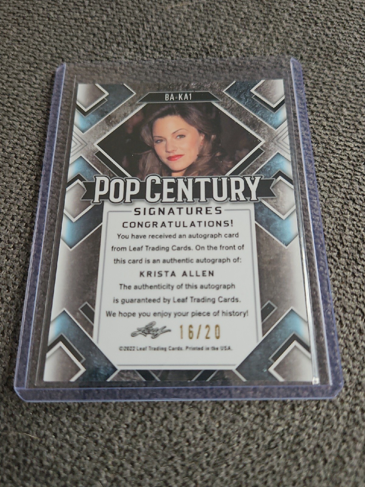 2022 Leaf Pop Century Signatures Krista Allen Auto Autograph 16/20 | eBay