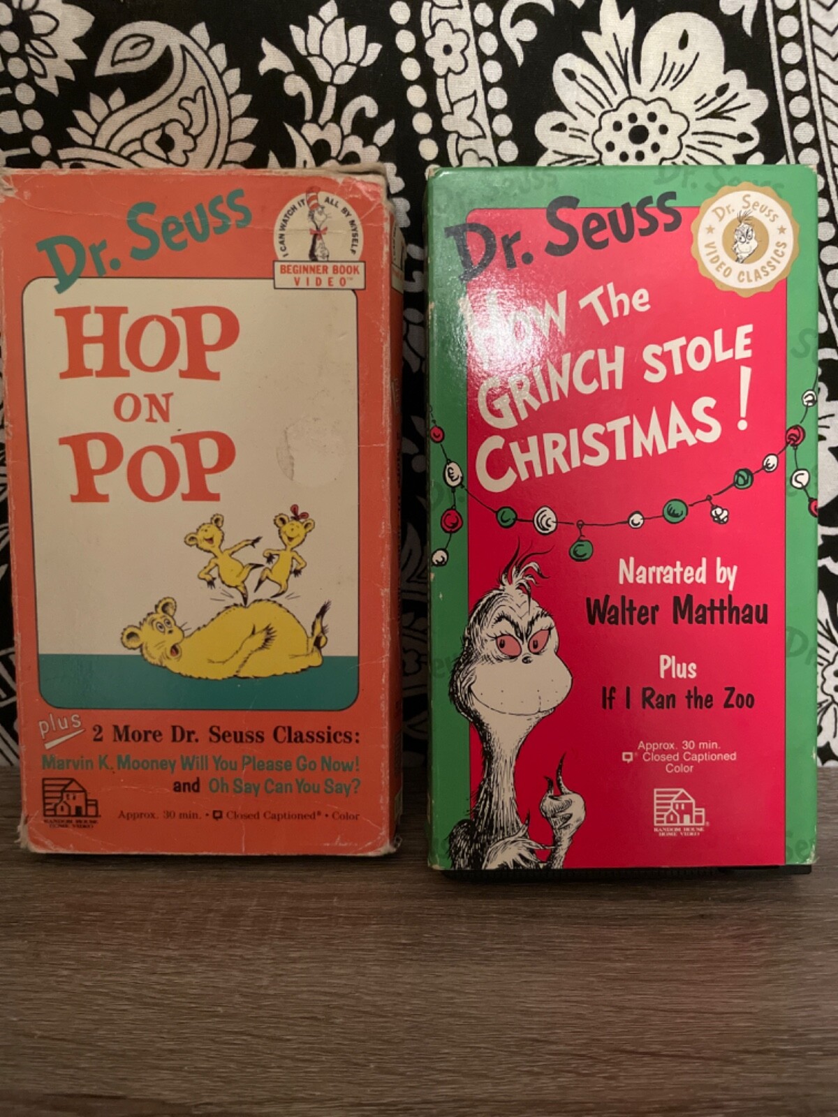 LOT Dr. Seuss Hop on Pop (VHS, 1992) and How The Grinch Stole Christmas ...