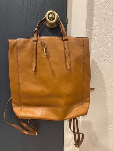 Fossil Women Camilla Convertible Backpack Handbag Cowhide Leather ...