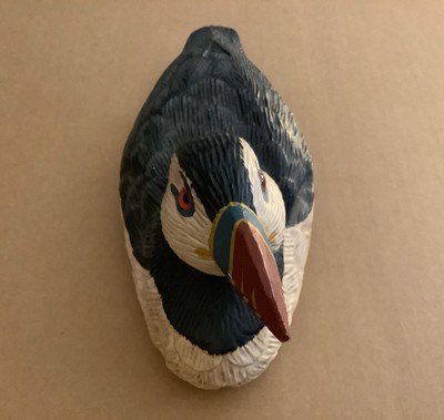 Vintage ~ Carved Atlantic Puffin Decoy @ 10.0" Glass Eyes ~ Signed ...