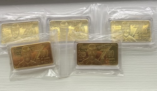Set of 5 - 24K Good Plated Donald Trump $100 Bars | eBay