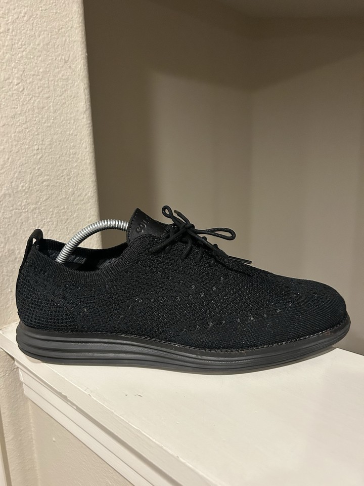 Cole Haan Mens C28443 Øriginalgrand Wingtip Oxford Black Knit Shoes ...