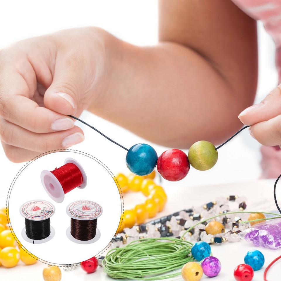 3 Pcs Flat Elastic Bracelet String Cord Beading Rope for Jewelry Making ...