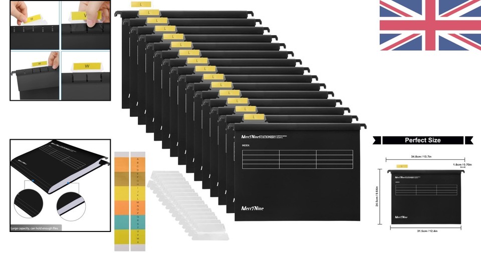 15PCS A4 Suspension Files - Polypropylene Hanging Organizers with Tabs ...