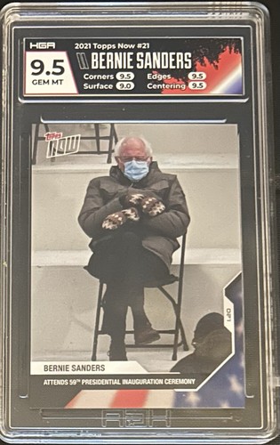 2020 Topps Now Election 2021 Inauguration /91169 Bernie Sanders #21 HGA ...