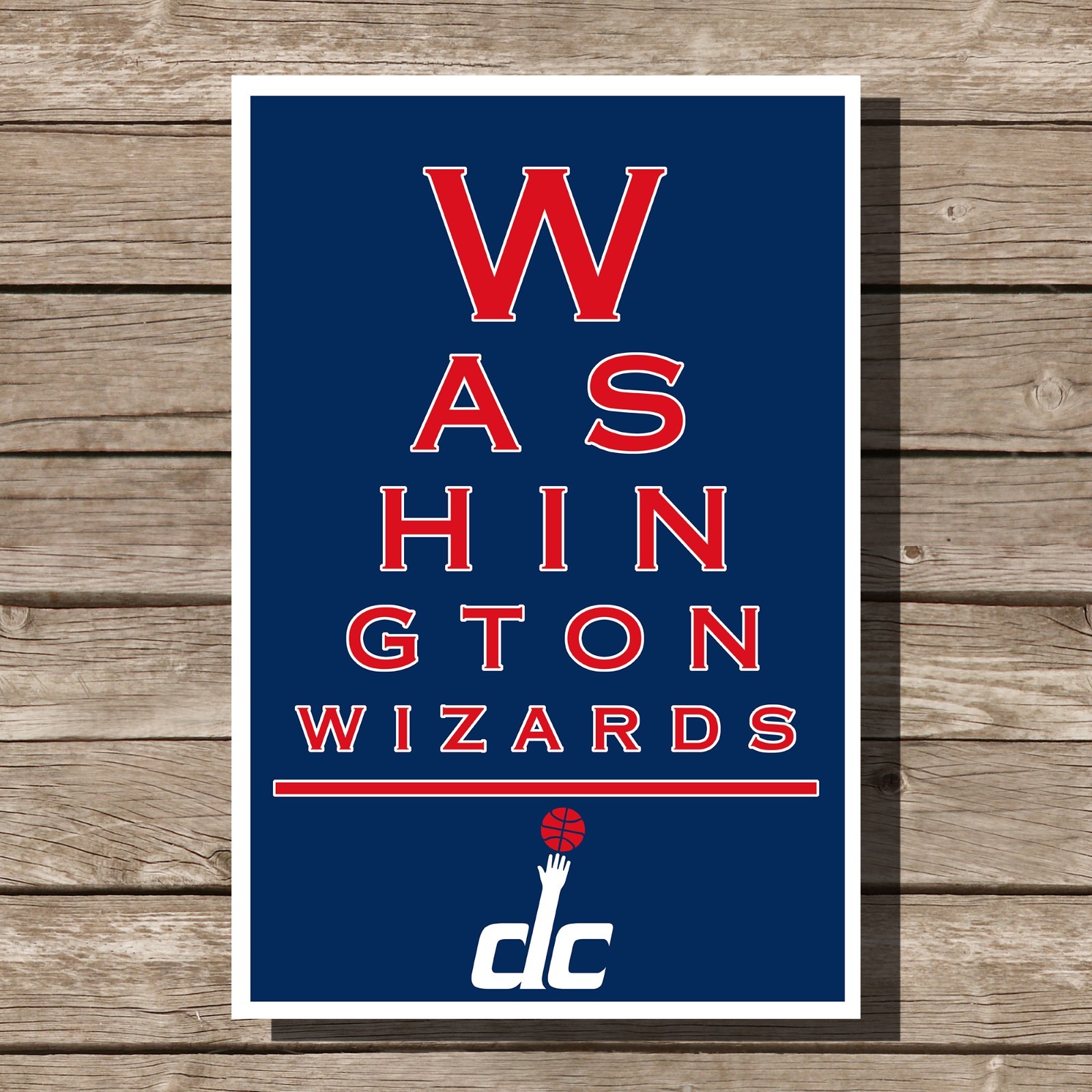 Washington Wizards Poster Sports NBA Basketball Eyechart Art Print 8x10 ...