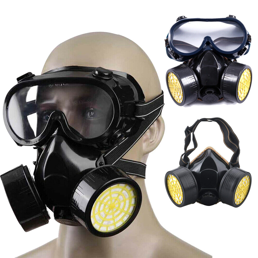 Respirator Gas Face Mask Safety Chemical Dustproof Filter Military Eye ...