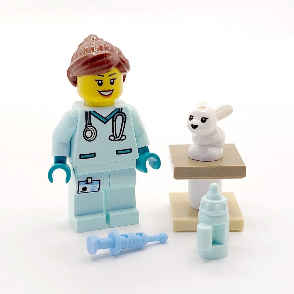 LEGO® Vet Veterinarian Female Animal Doctor Nurse & Pet Rabbit ...
