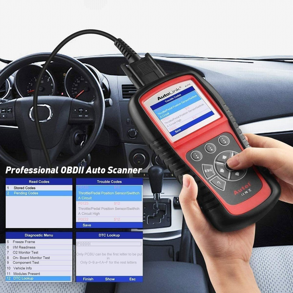 2025 Autel AutoLink AL619 Scanner Check Engine Light Code Reader Auto ...