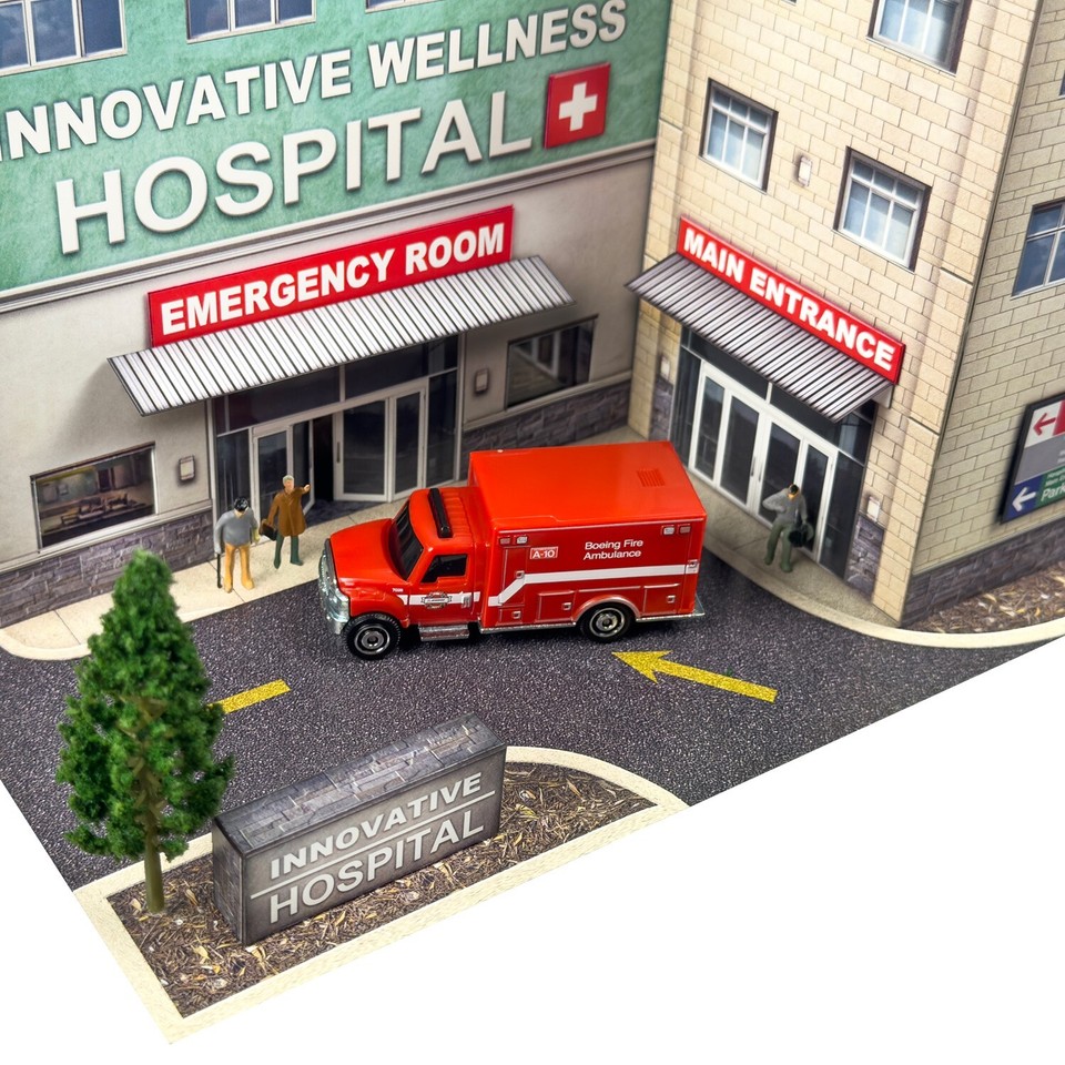 1/64 Slot Car HO Hospital Photo Real Kit Model Diorama Scenery Track ...