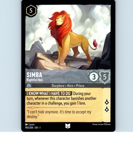 Simba 190/204 Disney Lorcana Trading Card Single | eBay