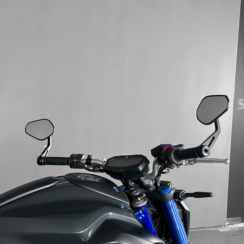 Side Rearview Handle Bar End Mirror Adjustable For Yamaha MT-07 MT-09 ...
