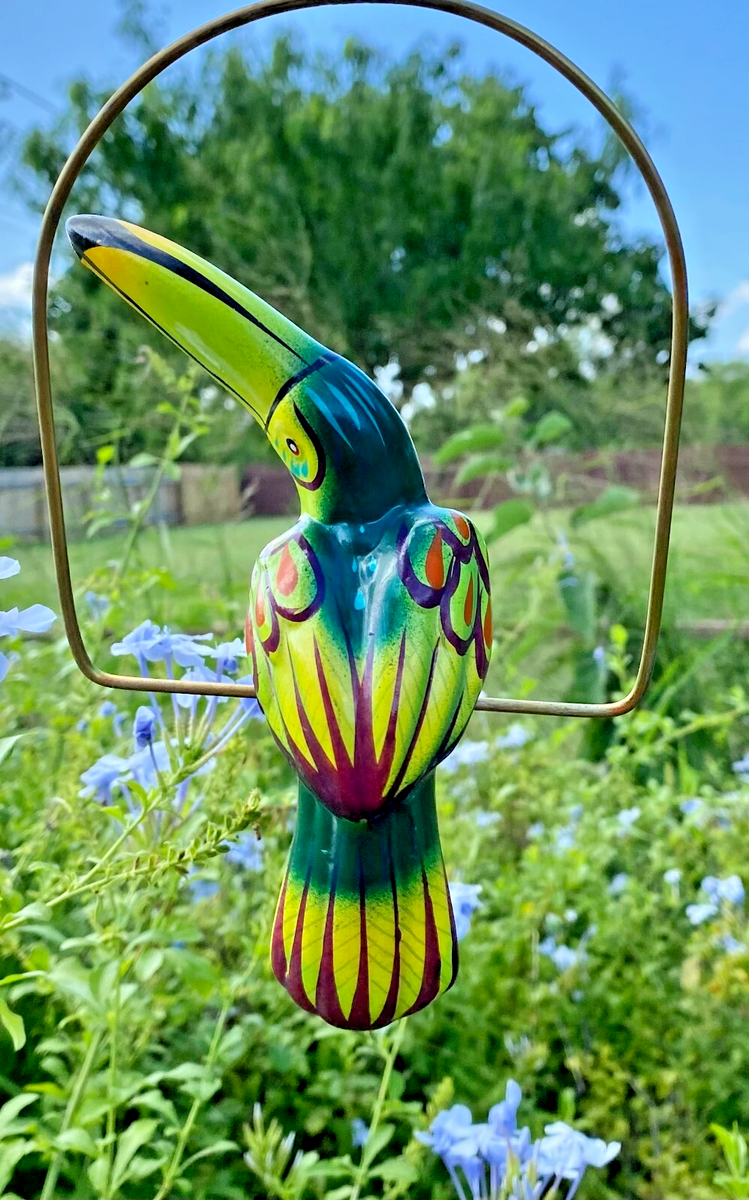 Ceramic Mexican Talavera Pottery Parrot Talavera Dove Planter