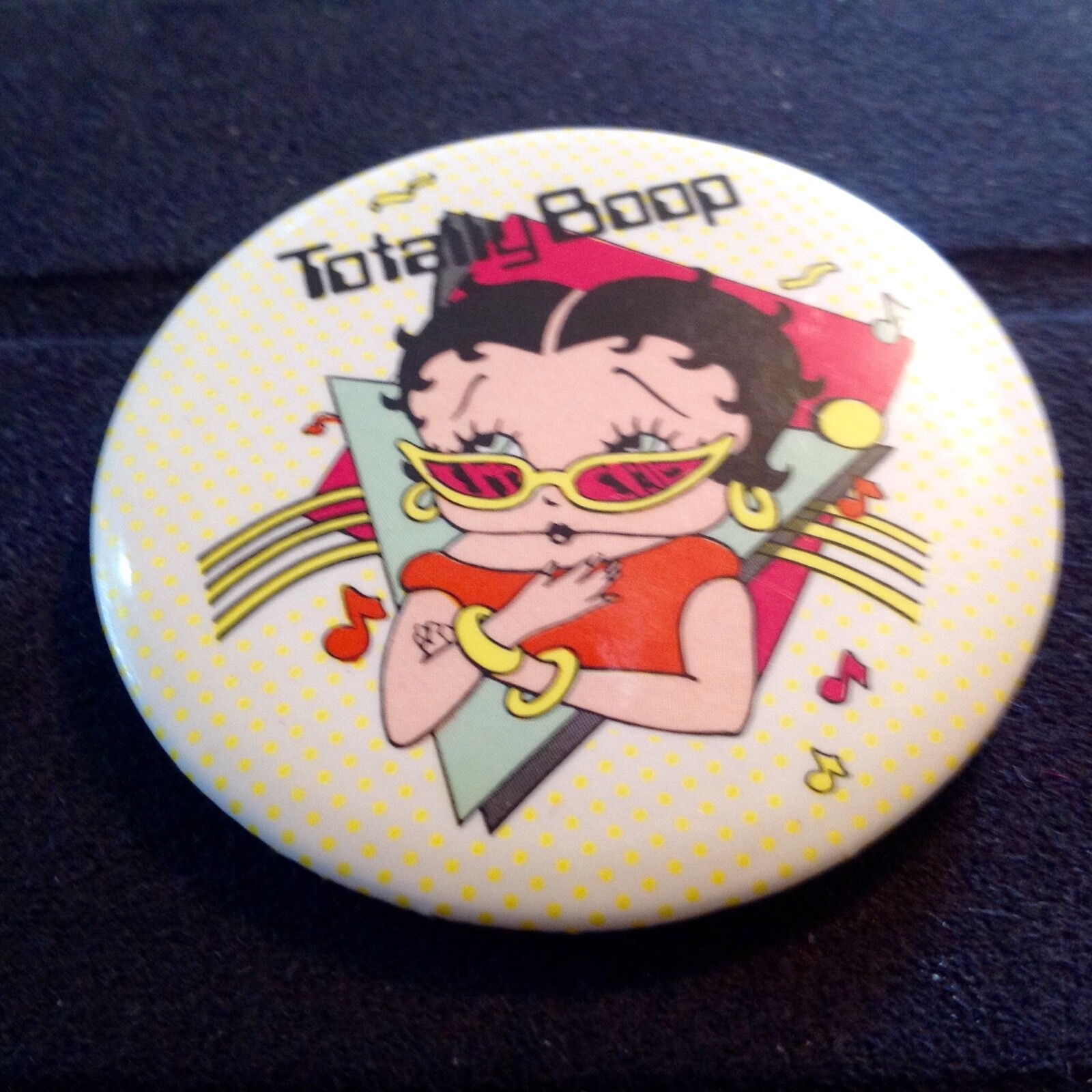 Vintage Betty Boop TOTALLY BOOP PinBack Button Fleischer Studio Musical ...